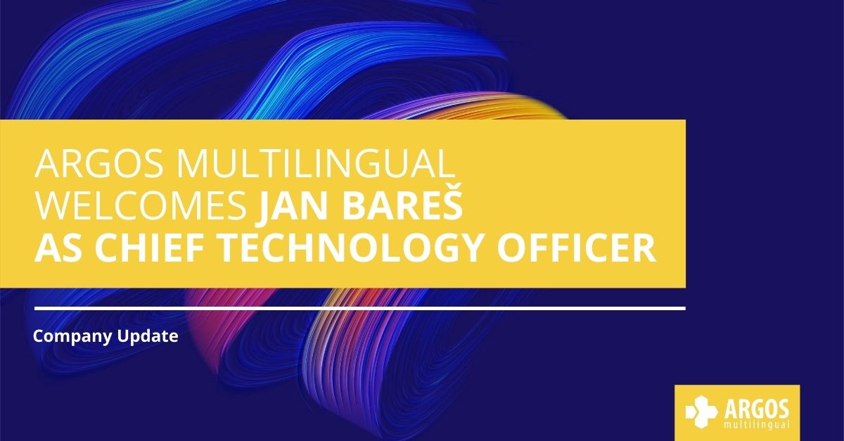 Argos Multilingual Welcomes Jan Bareš as Chief Technology Officer | Argos Multilingual